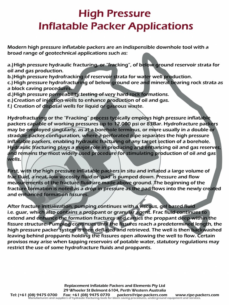 High Pressure Inflatable Packers | PDF | Hydraulic Fracturing | Oil Well
