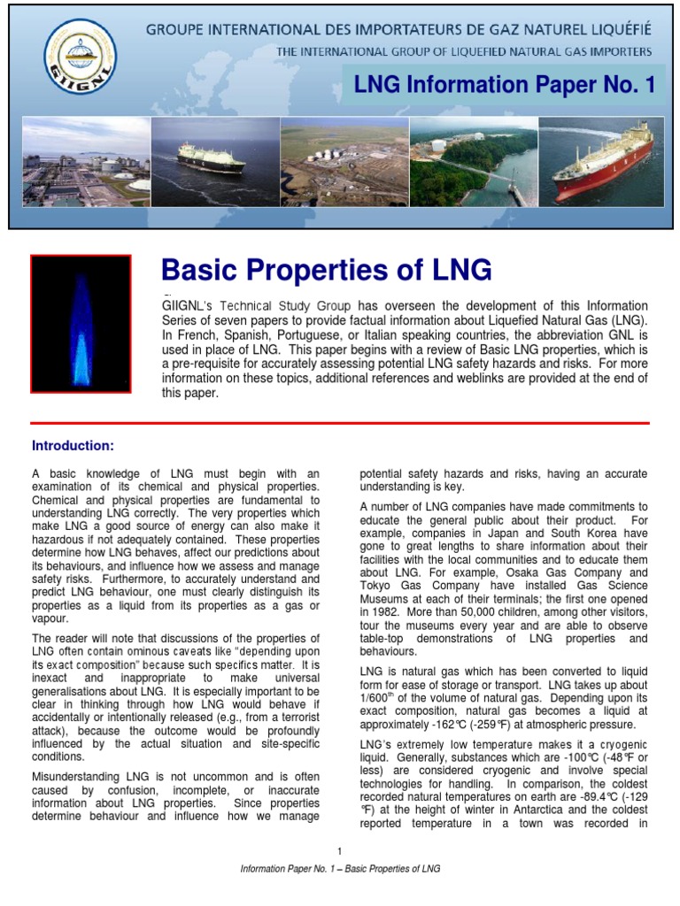 LNG 1 - Basic Properties | Natural Gas | Liquefied Natural Gas