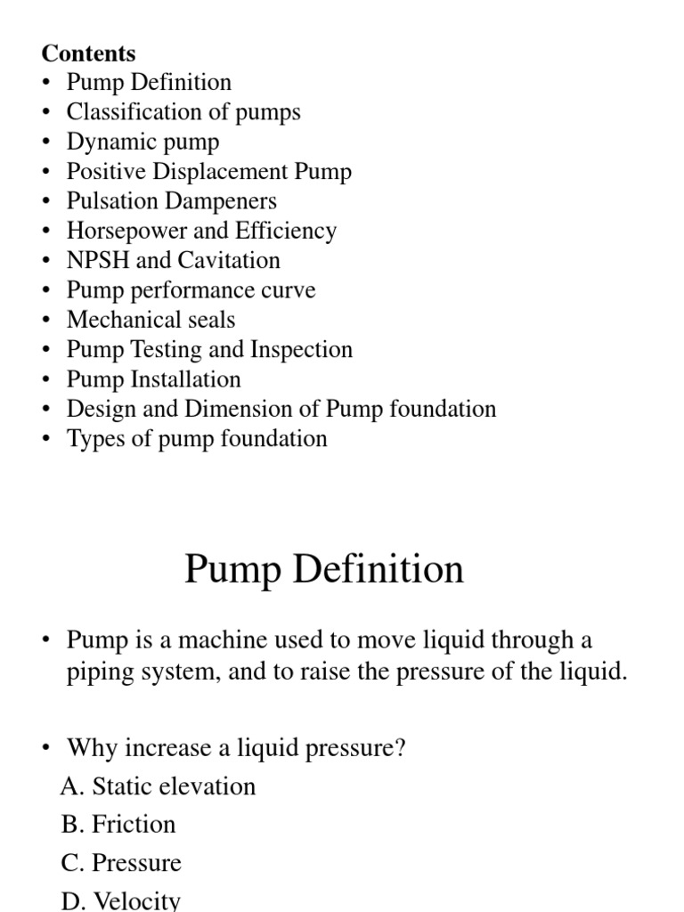 Pump Presentation | Pump | Mechanical Engineering