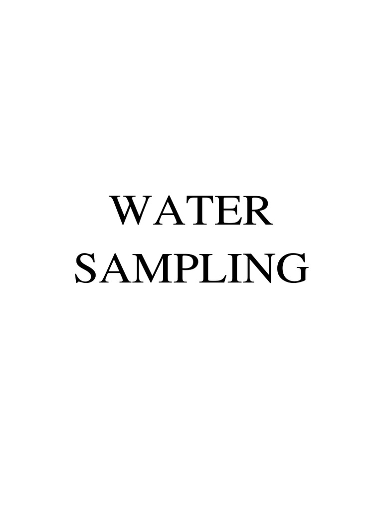 Water Sampling Report (Introduction) | PDF | Experiment | Water Quality