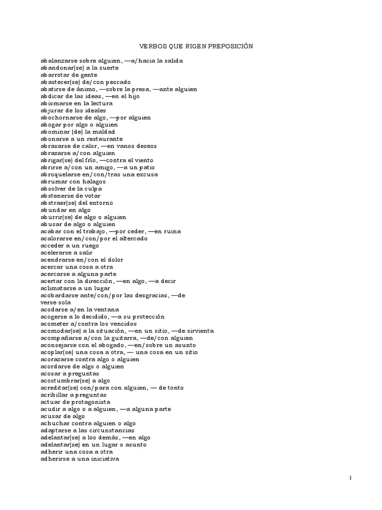 Verbos Con Preposición | PDF