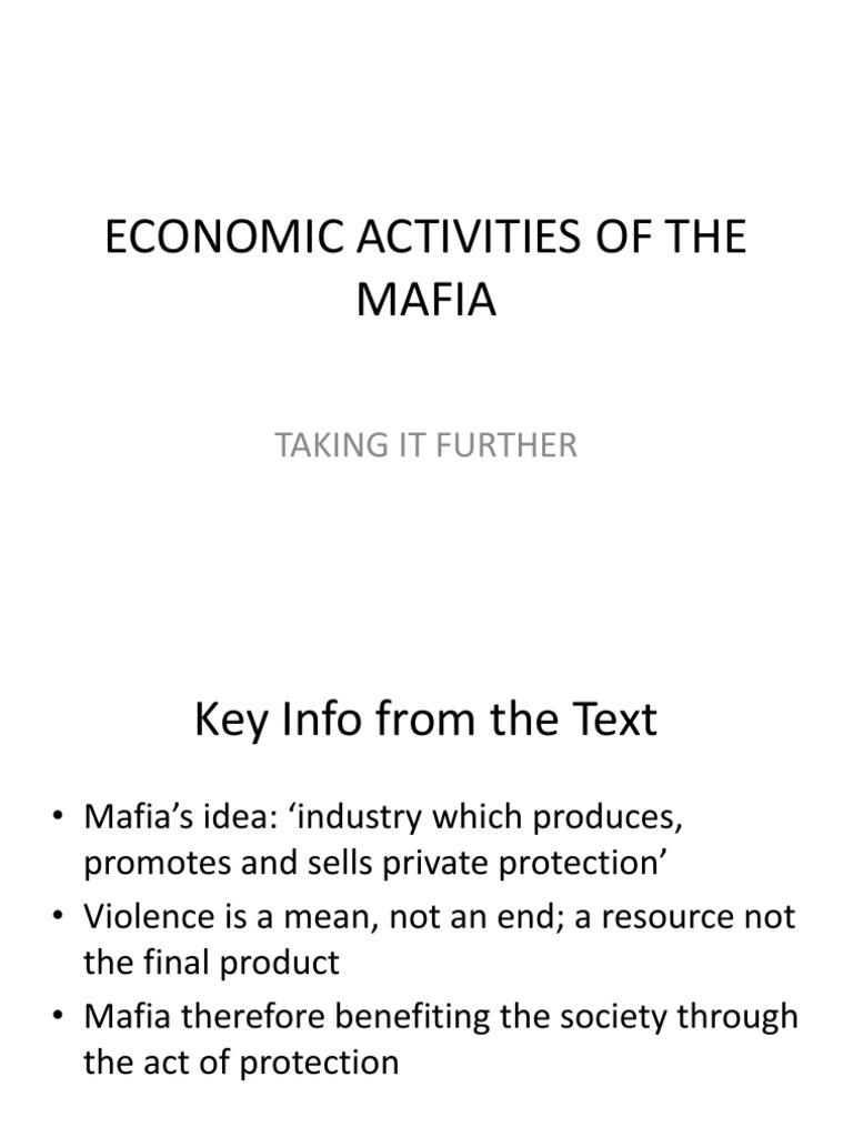 Economic Activities of The Mafia: Taking It Further | PDF | Sicilian ...