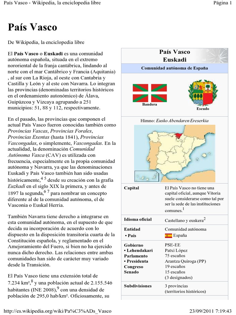 País Vasco - Wikipedia, la enciclopedia libre | PDF | País Vasco ...