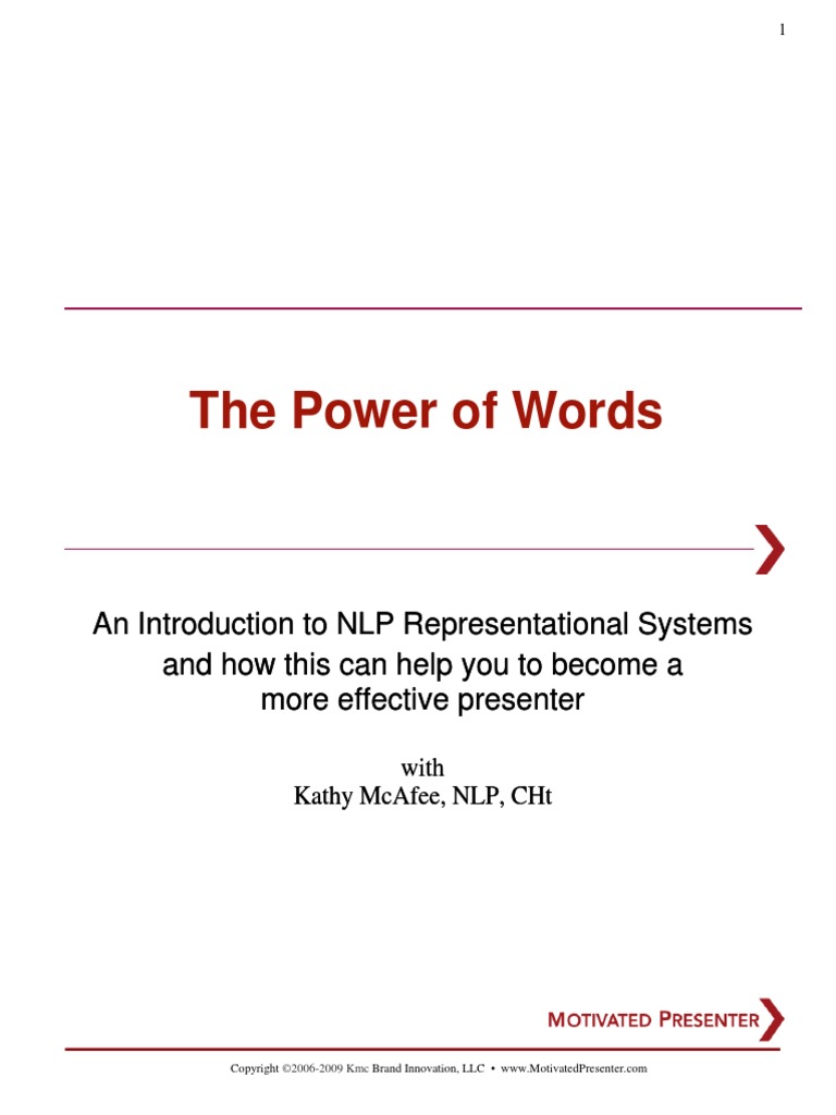 NLP Patterns For Success | PDF | Neuro Linguistic Programming | Thought
