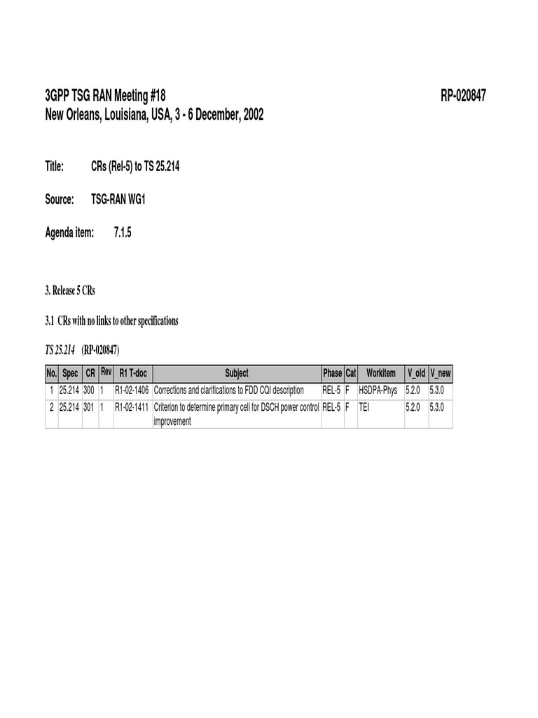 CQI Table | PDF | 3 Gpp | Telecommunications
