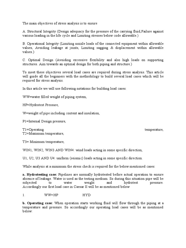 Load Cases in Caesar II | PDF | Applied And Interdisciplinary Physics ...