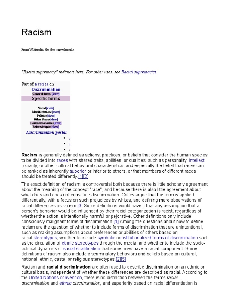 Racism.pdf | Racism | Ethnicity, Race & Gender