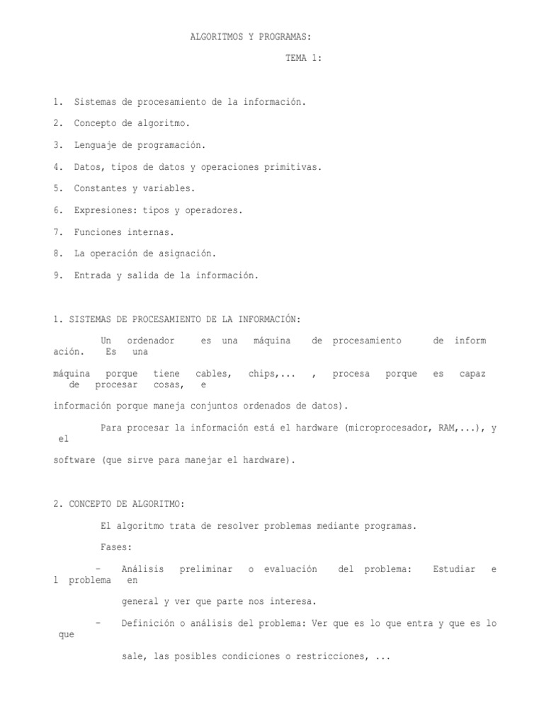 Algoritmos y Programas | PDF | Algoritmos | Programa de computadora