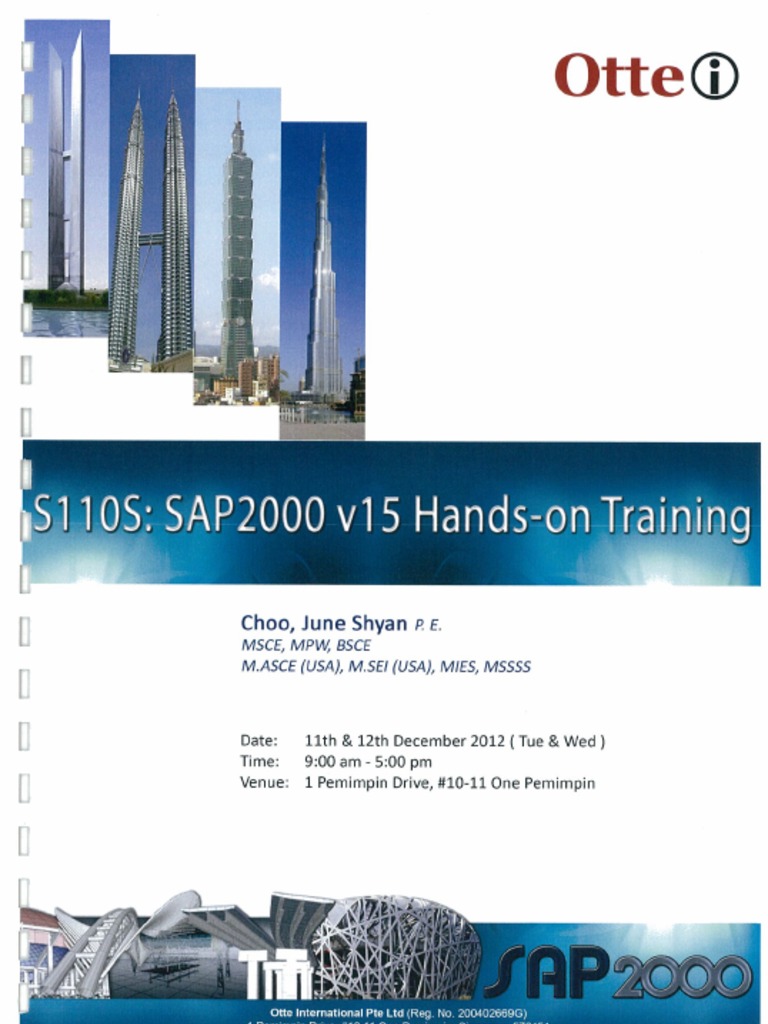S11OS - SAP2000 V 15 Hands-On Training | PDF