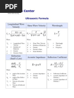 Ultrasonic Testing Formulas | PDF | Wavelength | Waves