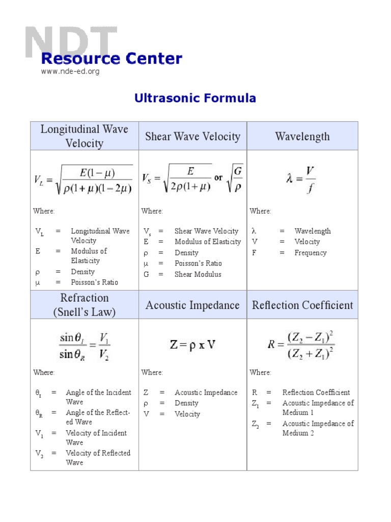 NDT Ultrasonic Maths | PDF