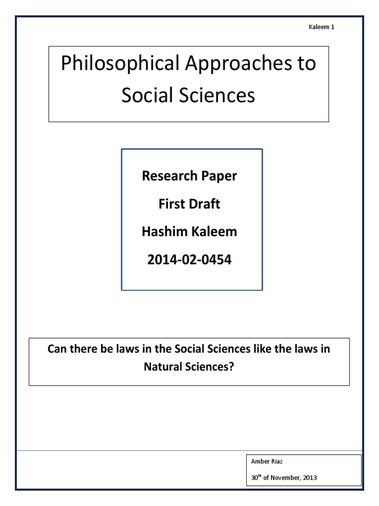 Can Laws in The Social Sciences Be Like Laws in The Natural Sciences ...