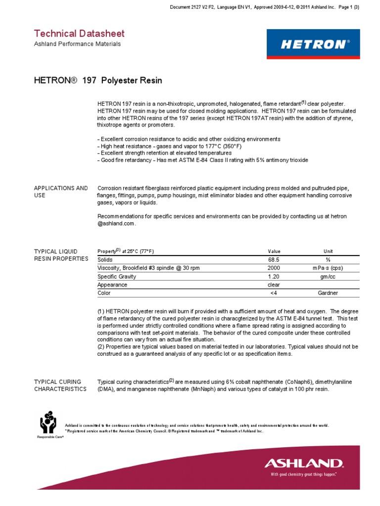 Hetron CR 197 | PDF | Polyester | Corrosion