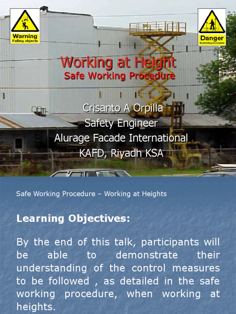 Safe Working Procedures for Heights | PDF | Safety | Occupational ...