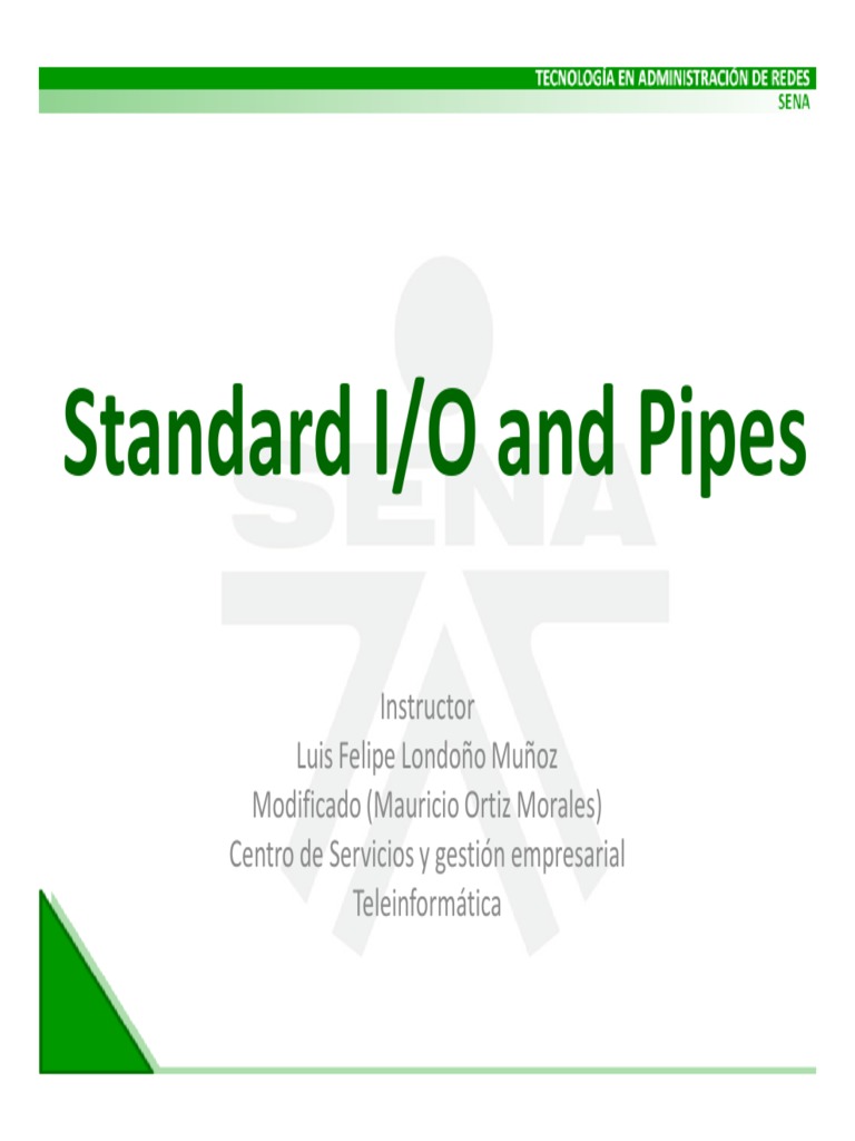 Presentacion - Unix Essentials - Standard IO and Pipe-V2 | PDF | Informática | Tecnología