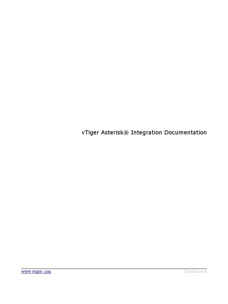 VtigerCRM 5.1.0 Asterisk Integration | PDF | Documentation | Password