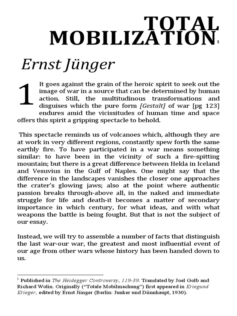 Junger Total Mobilization | PDF | Weimar Republic | Military