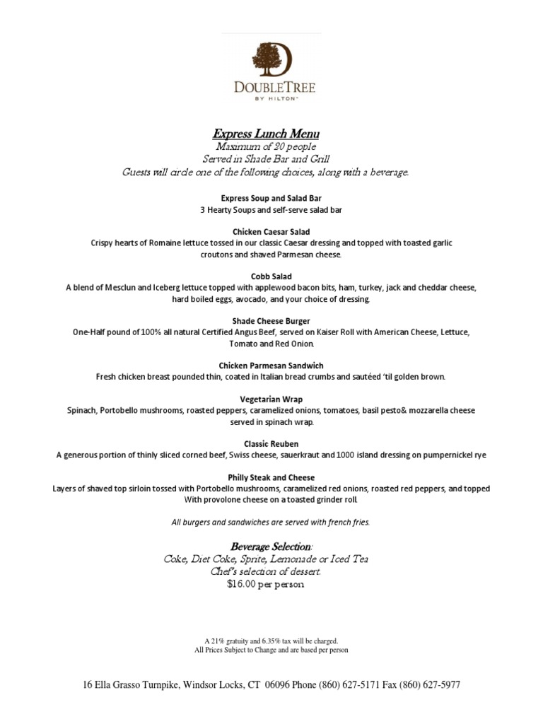 Express Lunch Menu | PDF | Salad | Western Cuisine