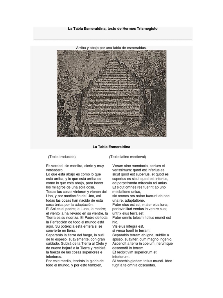 La Tabla Esmeraldina | PDF | El esoterismo | Science
