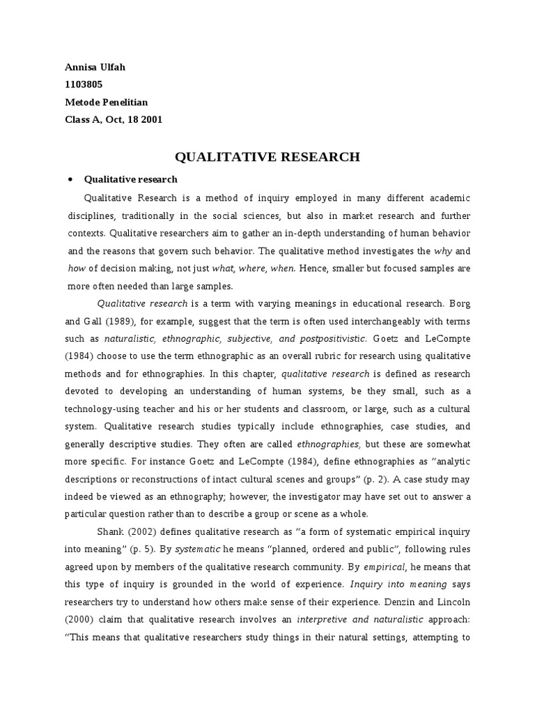 Qualitative Research | PDF | Qualitative Research | Interview