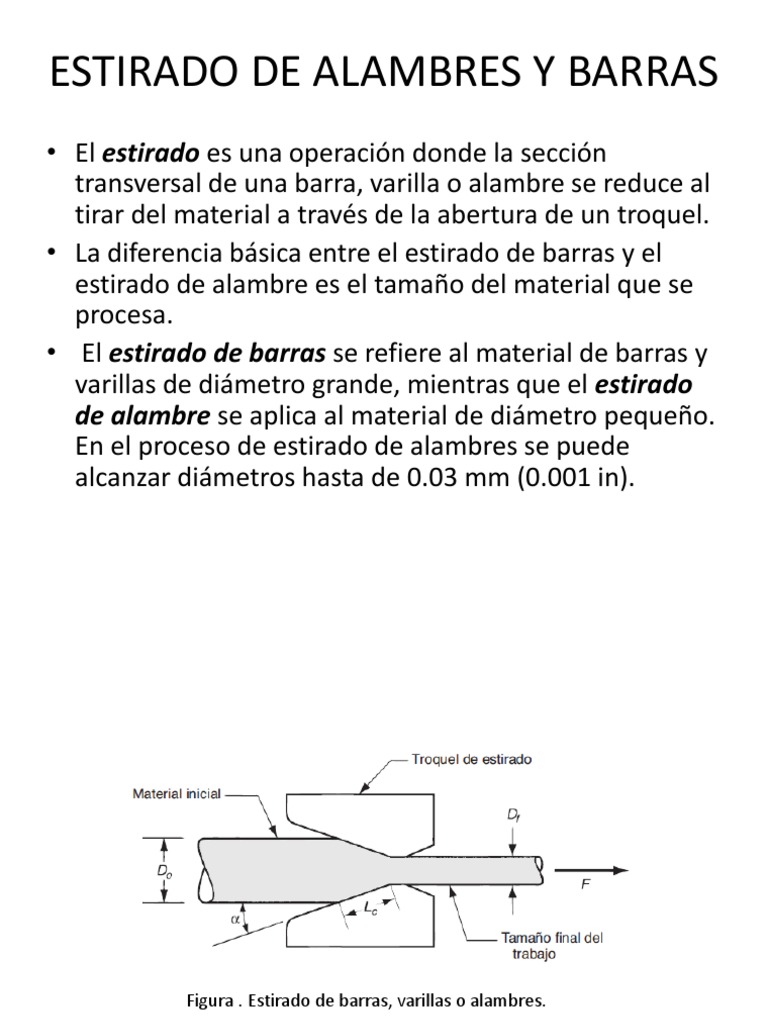Estirado de Alambres y Barras | PDF | Extrusión | Ingeniería mecánica