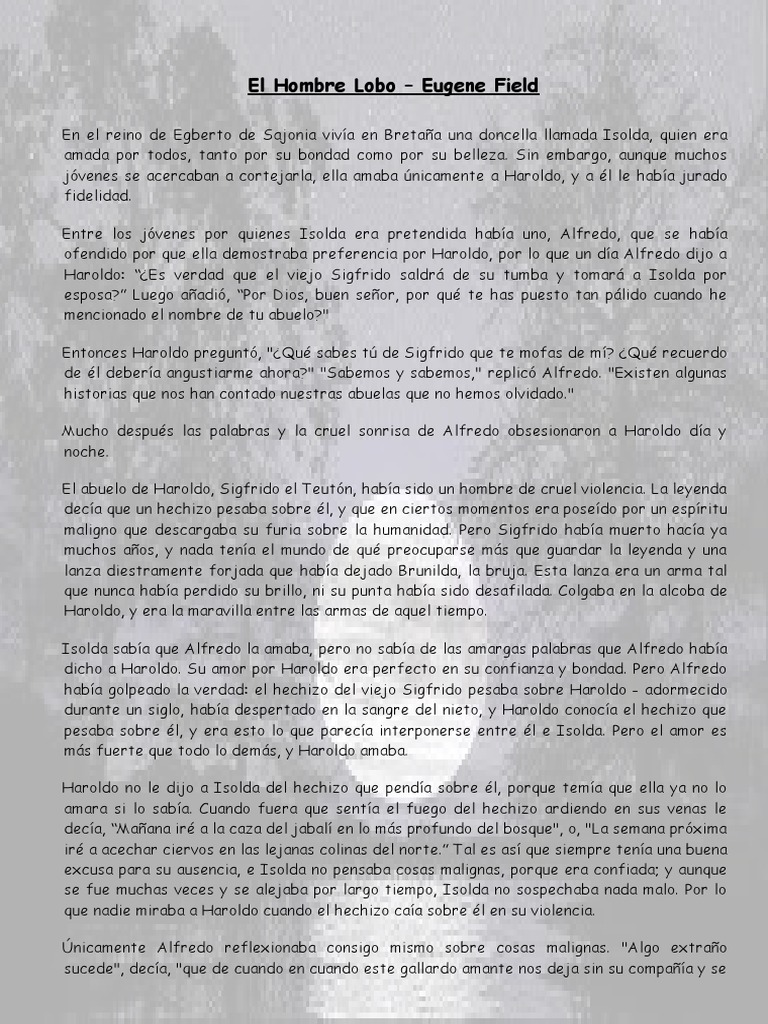 El Hombre Lobo | PDF | Hombres lobo | Lobo gris