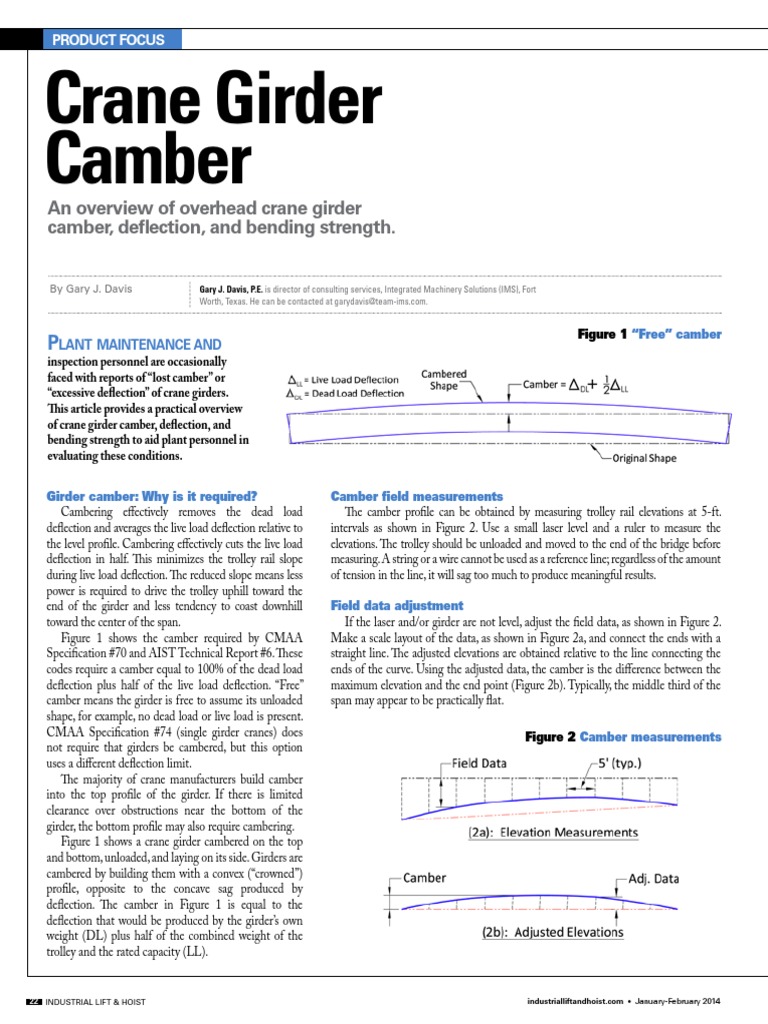 Crane Girder Camber - Industrial Lift & Hoist Jan 2014 | PDF | Yield ...