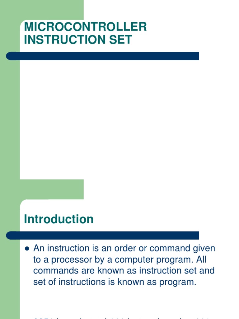 Microcontroller Instruction Set | PDF