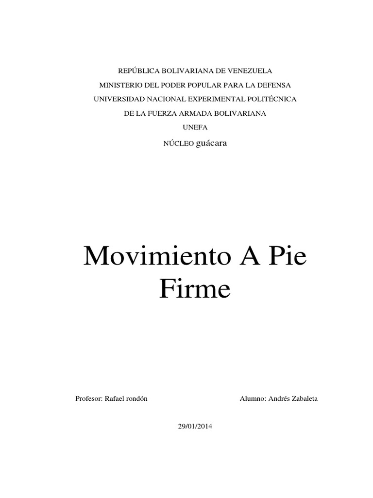 Movimiento A Pie Firme | PDF | Pie | Mano