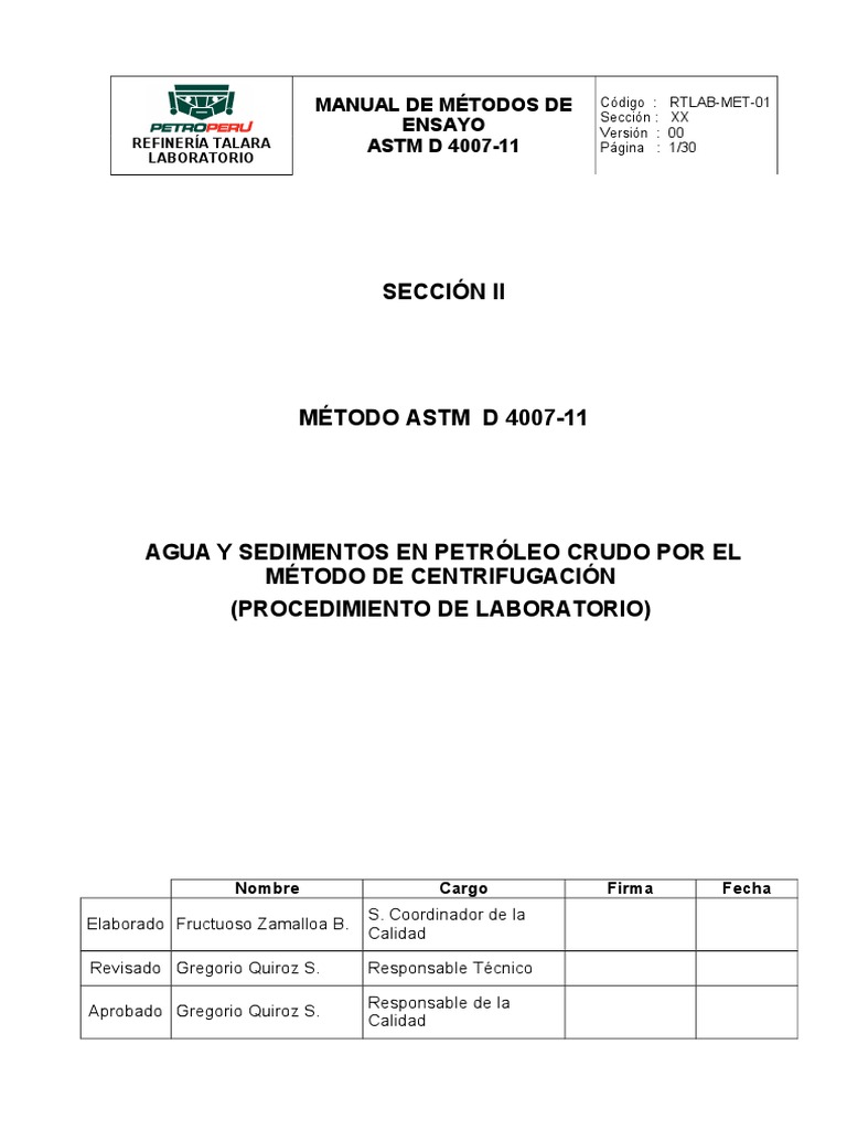 Método ASTM D4007-11 | PDF | Monedas de las Américas | Monedas de ...