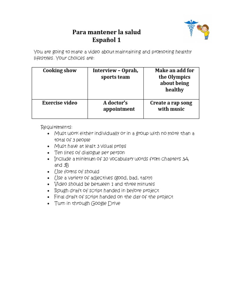Para Mantener La Salud Project | PDF | Career & Growth | Language Arts ...