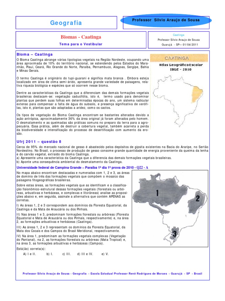 10 Geografia Bioma Caatinga | PDF