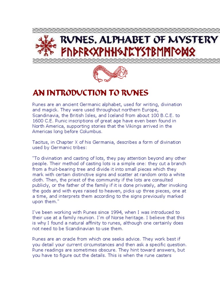 Runes Are An Ancient Germanic Alphabet | PDF | Runes | Alphabet
