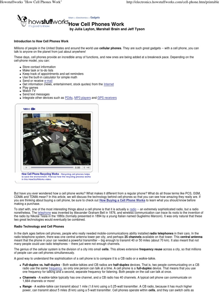 How Cell Phones Work | PDF | Cellular Network | Gsm