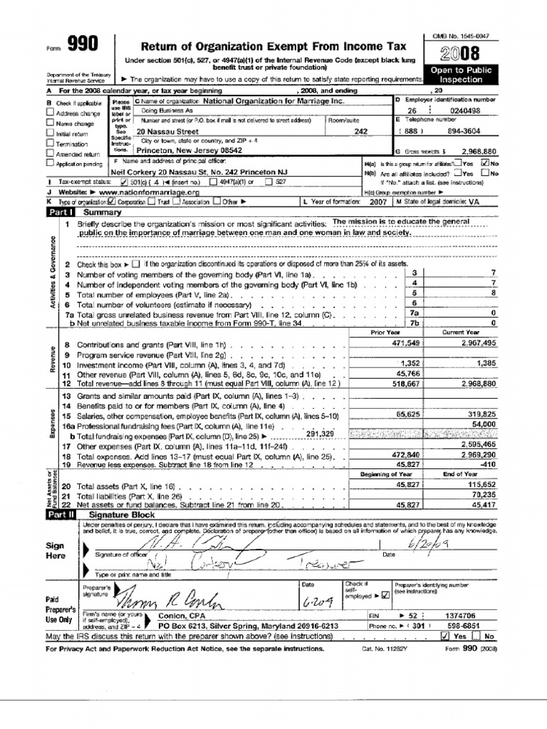 NOM 2008 Form 990 | PDF