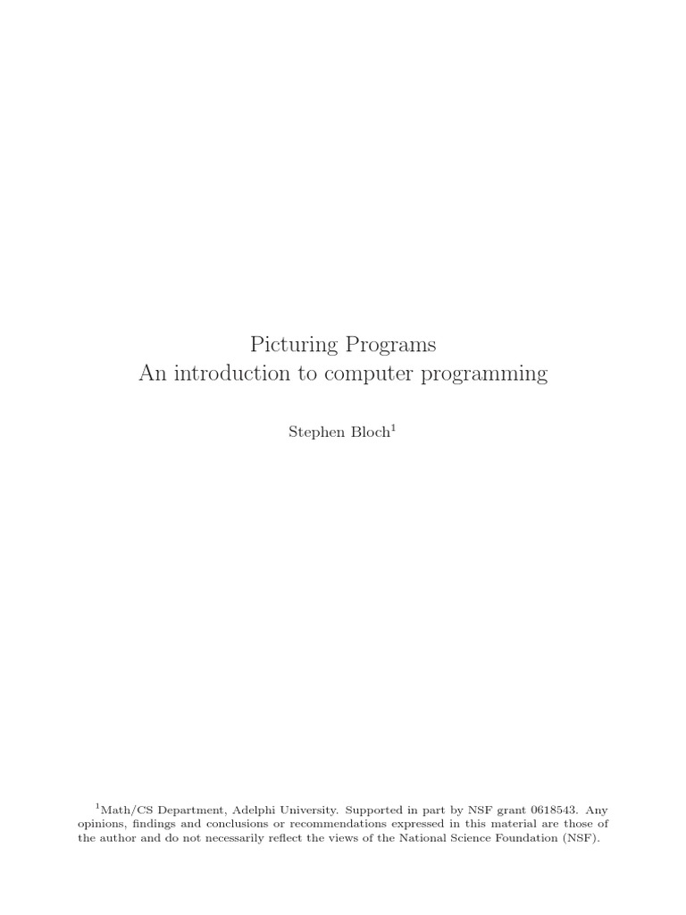 Picturing Programs An Introduction To Computer Programming | PDF ... Picturing Programs An Introduction To Computer Programming | PDF ...