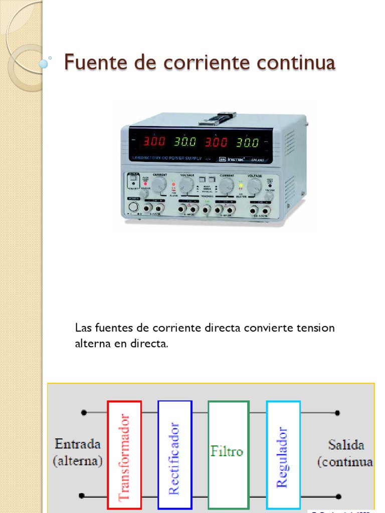 Fuentes de Corriente Continua: Funcionamiento y Componentes | PDF ...