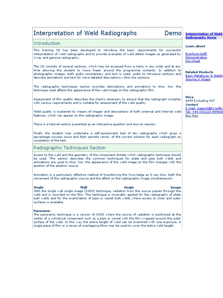 Interpretation of Weld Radiographs | PDF | Radiography | Contrast (Vision)
