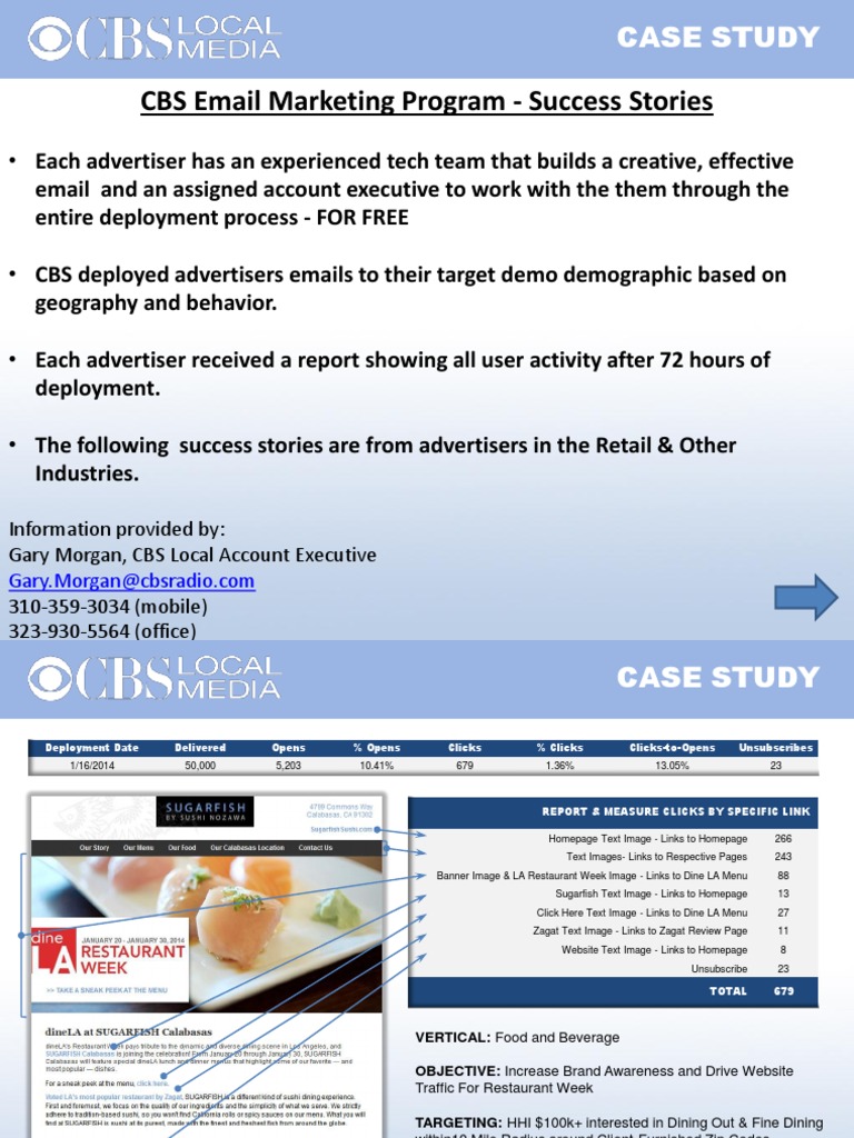 CBS Email Marketing Success Stories - Retail and Other | PDF ...