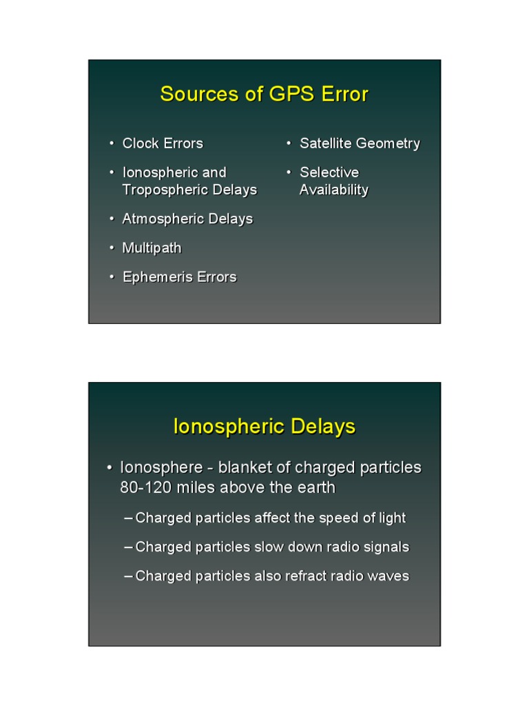 Sources Of Gps Error Pdf Radio Propagation Ionosphere