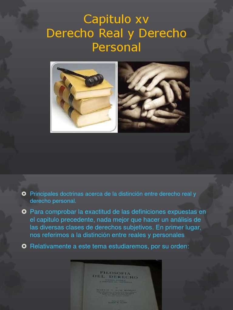 Derecho Real y Derecho Personal | Descargar gratis PDF | Bienes (Ley ...