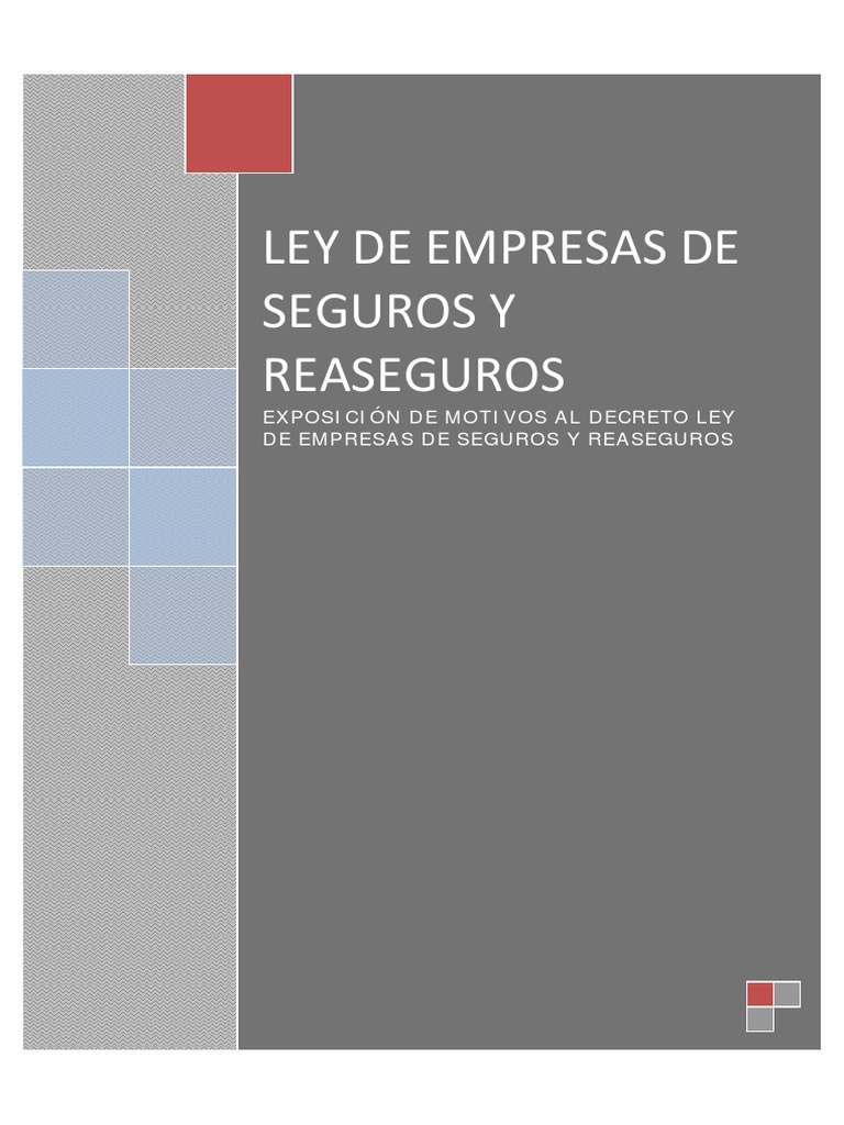 Ley de Seguros y Reaseguros | Descargar gratis PDF | Seguro | Presupuesto