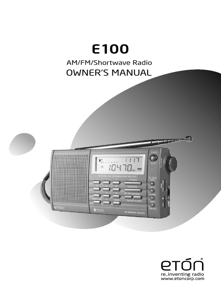 Eton E100 - Manual - 1206 | Download Free PDF | Am Broadcasting | Hertz
