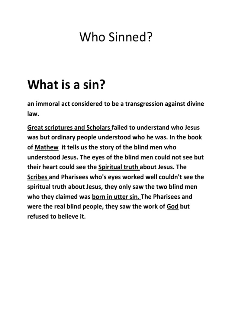 Understanding Sin and Jesus's Power | PDF | Philosophy