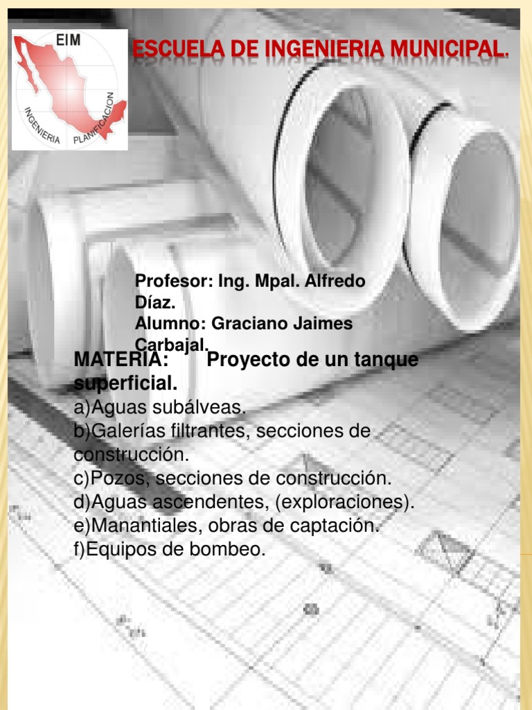 Proyecto de Un Tanque Superficial | PDF | Agua subterránea | Hidrología