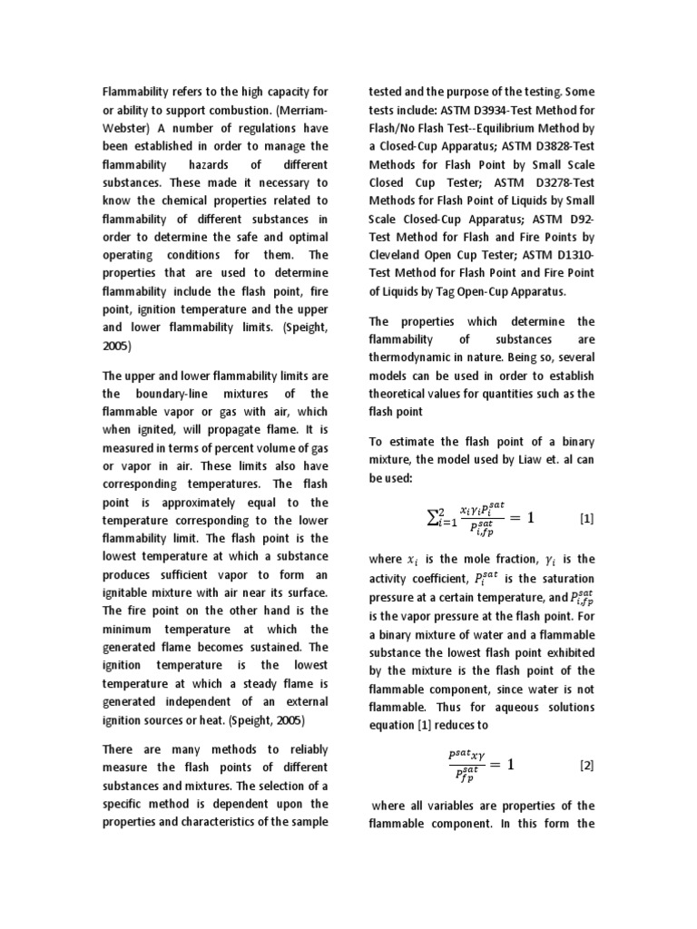 Flash Point Determination | PDF | Combustion | Physical Chemistry