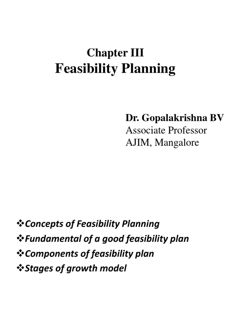 Chapter III Feasibility Plan | PDF | Feasibility Study | Venture Capital