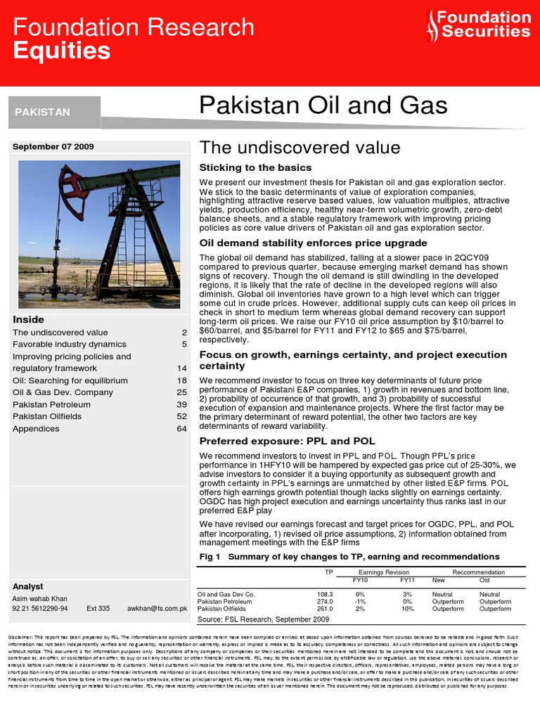 Pakistan Oil and Gas - The Undiscovered Value (Detailed Report) | PDF ...