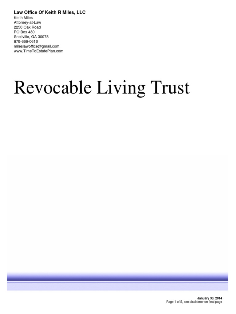 Revocable Living Trust | PDF | Trust Law | Probate
