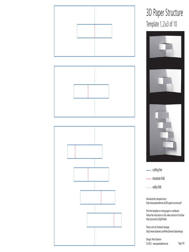 3D Paper Structure: Template 1, 2 3 of 10 | PDF